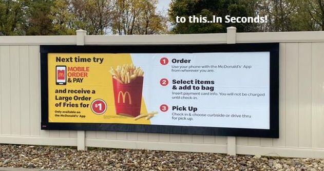Easy banner change-outs For McDonald’s with BannerFrame Hinge! | Lind ...
